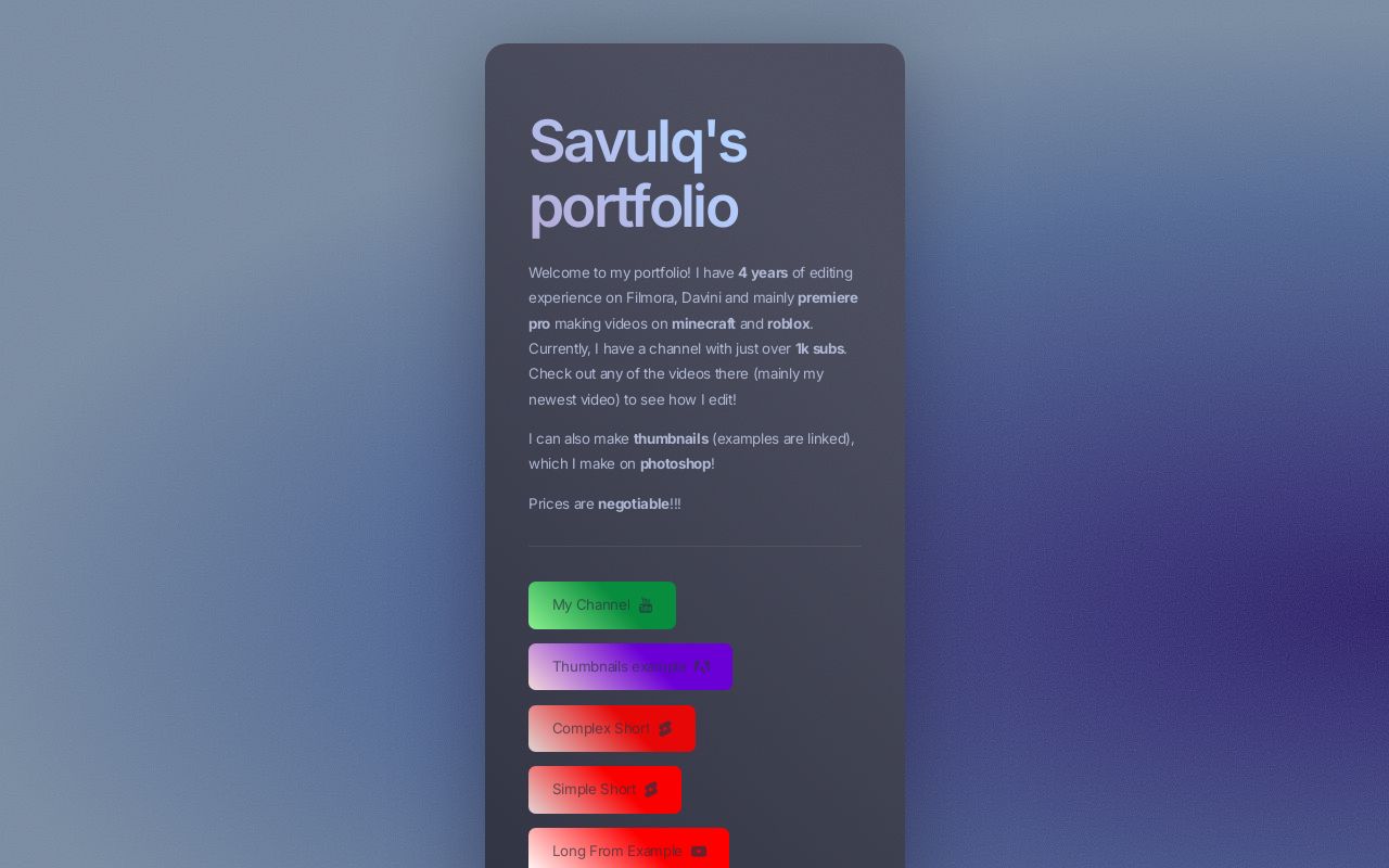 Savulq's Portfolio